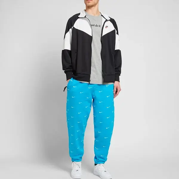 Nike Nrg Swoosh Logo Full Print Straight Sports Pants/trousers/joggers - Blue