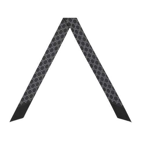 Gucci 26 Printed Silk Ribbon - Black
