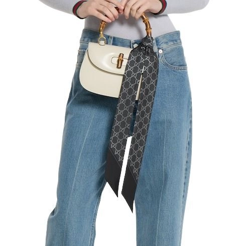 Gucci 26 Printed Silk Ribbon - Black