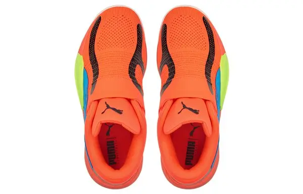 PUMA Rise Nitro Mid Top Basketball Sneakers - Orange