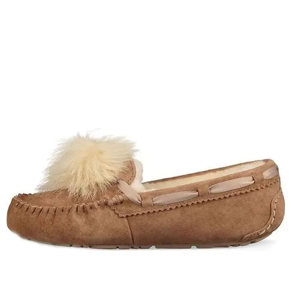 UGG Dakota Pom Pom Slip-on Slipper - Brown