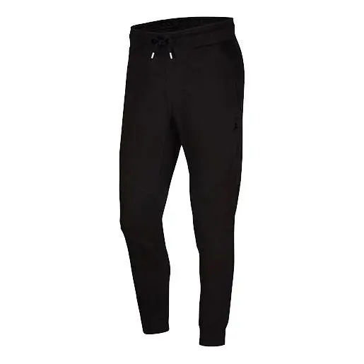 JORDAN Wings Casual Sports Lacing Fleece Long Pants - Black
