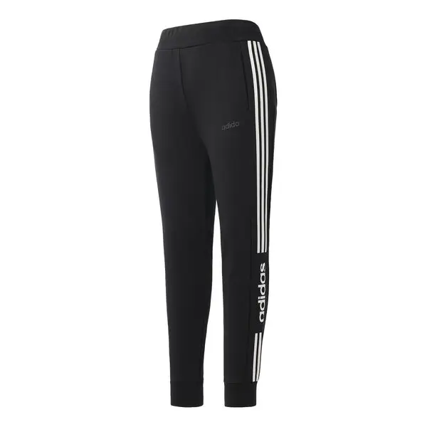 Adidas Neo Side Logo Printing Slim Fit Casual Sports Long Pants - Black