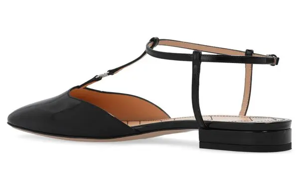 Gucci Flat Ballerina Flats With T-strap - Black