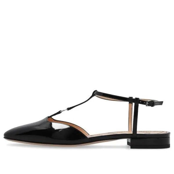 Gucci Flat Ballerina Flats With T-strap - Black