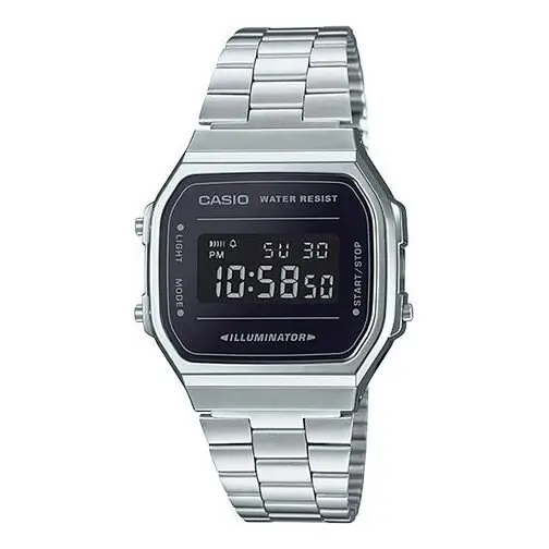 Casio Digital Stainless Steel Strap Watch - Silverblack