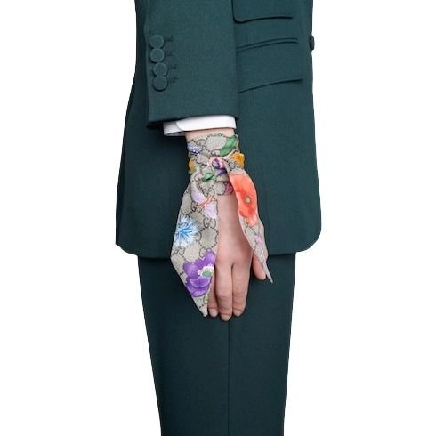 Gucci 26 Gg Flora Silk Scarf