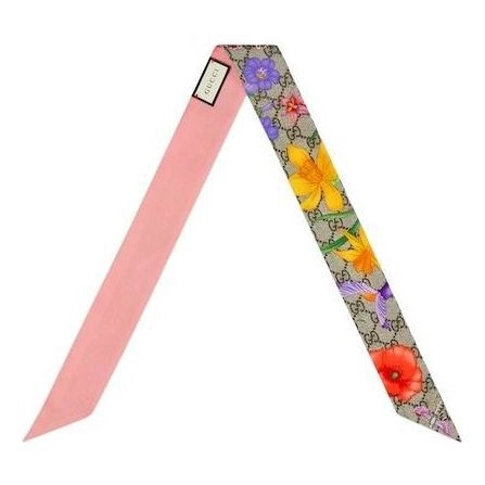 Gucci 26 Gg Flora Silk Scarf - Pink