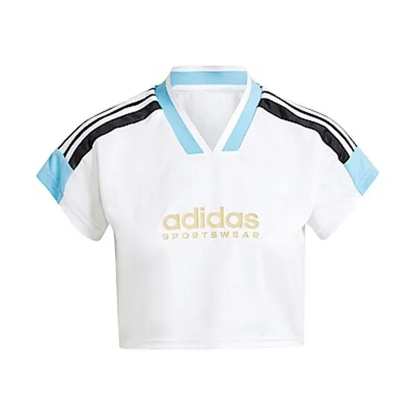 Adidas Tiro Cut 3-stripes Cropped T-shirt - White/blue