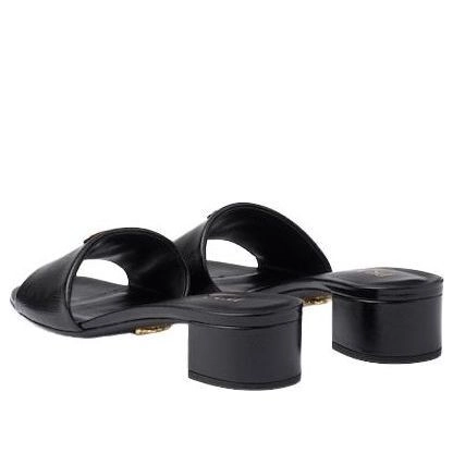 Prada Saffiano Patent Leather Sandals - Black