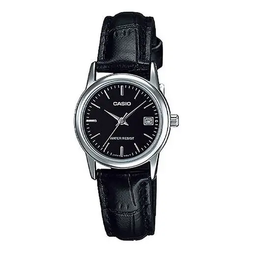 Casio Quartz Analog Leather Watch - Black