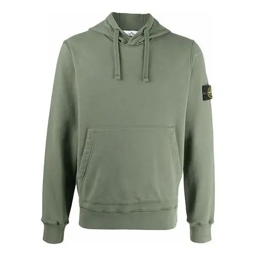 Stone Island Logo Patch Hoodie - Green