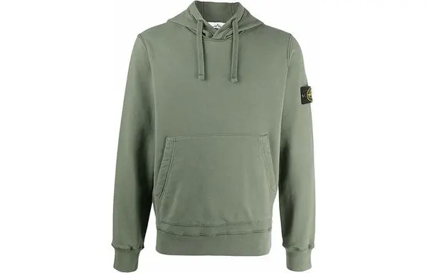 Stone Island Logo Patch Hoodie - Green