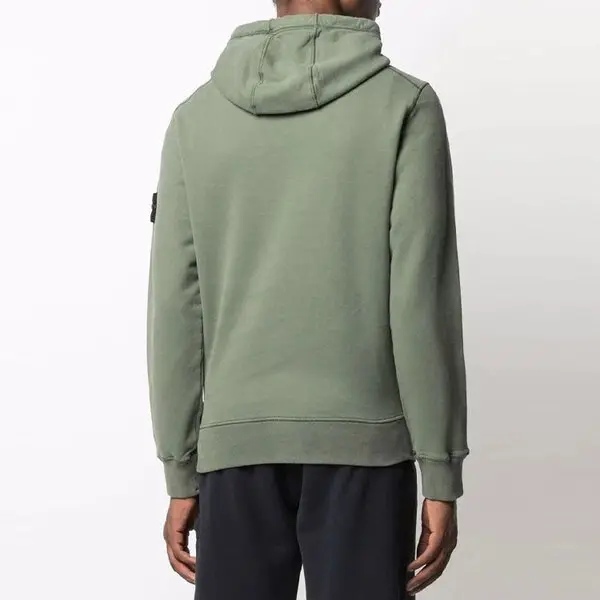 Stone Island Logo Patch Hoodie - Green