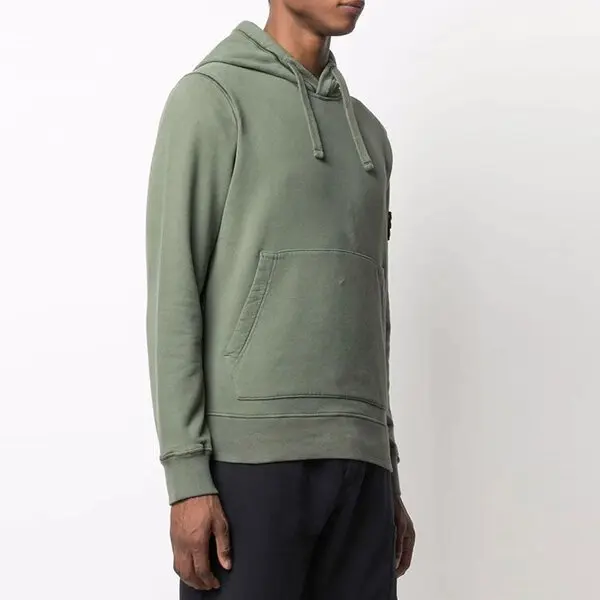Stone Island Logo Patch Hoodie - Green