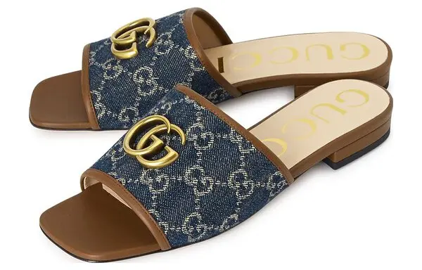 Gucci Gg Denim Slide Sandals - Default Color