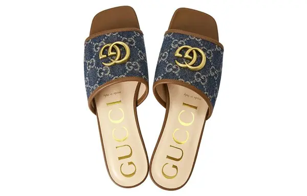 Gucci Gg Denim Slide Sandals - Default Color
