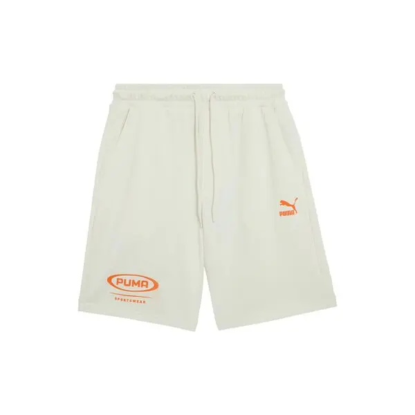 PUMA Classics Dance Crew Logo Printed Short - White/orange