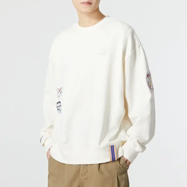 PUMA Team Badge Crew Sweater - Beige