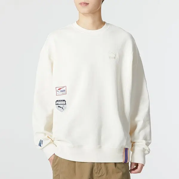 PUMA Team Badge Crew Sweater - Beige