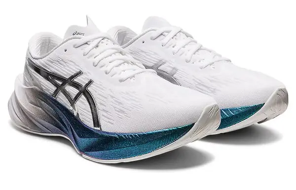Asics Novablast 3 Platinum Athletic Sneakers - White/silver