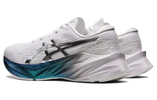 Asics Novablast 3 Platinum Athletic Sneakers - White/silver