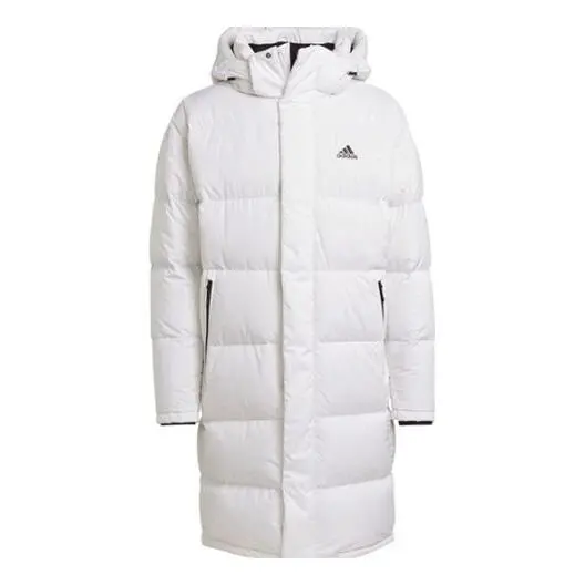 Adidas Puffy Long Hooded Down Jacket - White