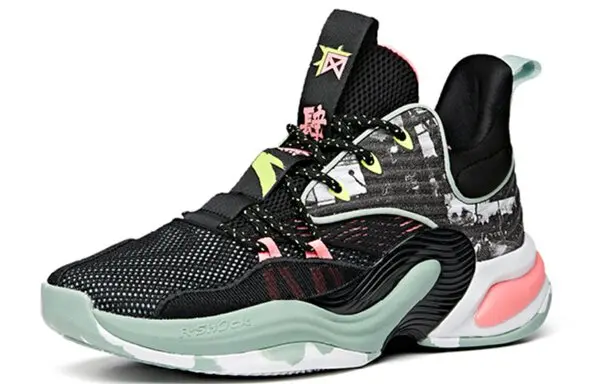ANTA Shock The Game High-top Sneakers - Black/pink/green