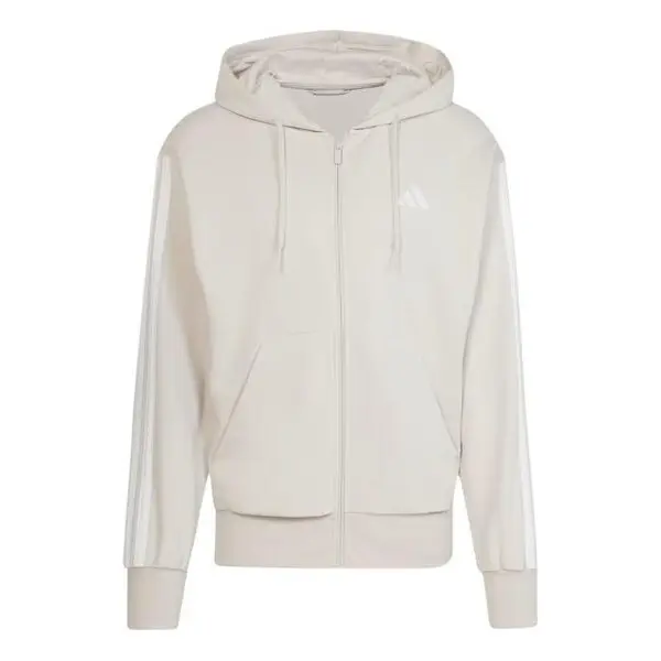 Adidas Essentials 3-stripes French Terry Full-zip Jacket - Beige