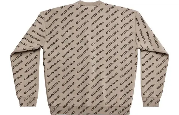 Balenciaga Allover Logo Fine Knit Sweater