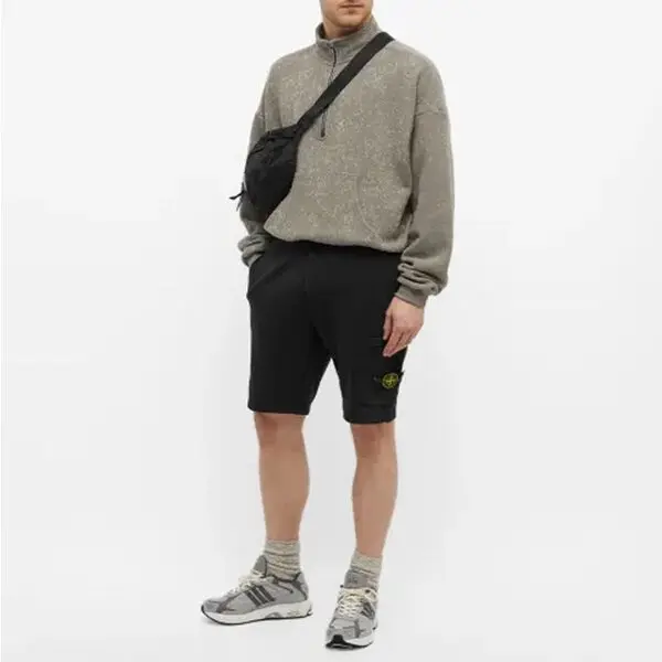 Stone Island Garment Dyed Sweat Shorts - Black
