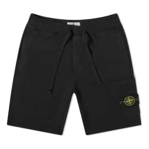 Stone Island Garment Dyed Sweat Shorts - Black