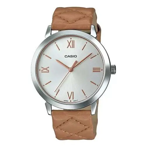 Casio Leather Watch With Buckled Strap - White