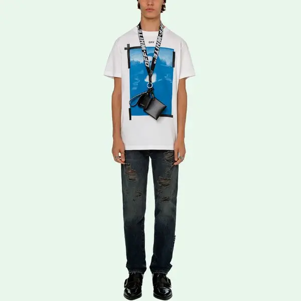 Off-White Ss21 "mona Lisa" Print Short Sleeve T-shirt