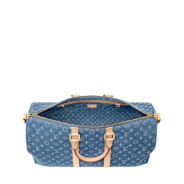 LOUIS VUITTON Keepall Bandoulière 45 Monogram Denim Duffle Bag