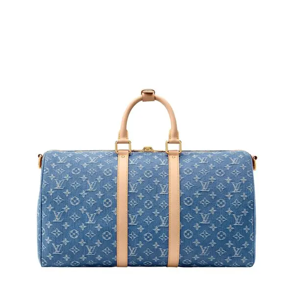 LOUIS VUITTON Keepall Bandoulière 45 Monogram Denim Duffle Bag