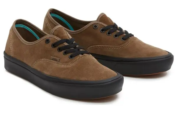 VANS Authentic Comfycush Suede Lace-up Sneakers - Brown/black
