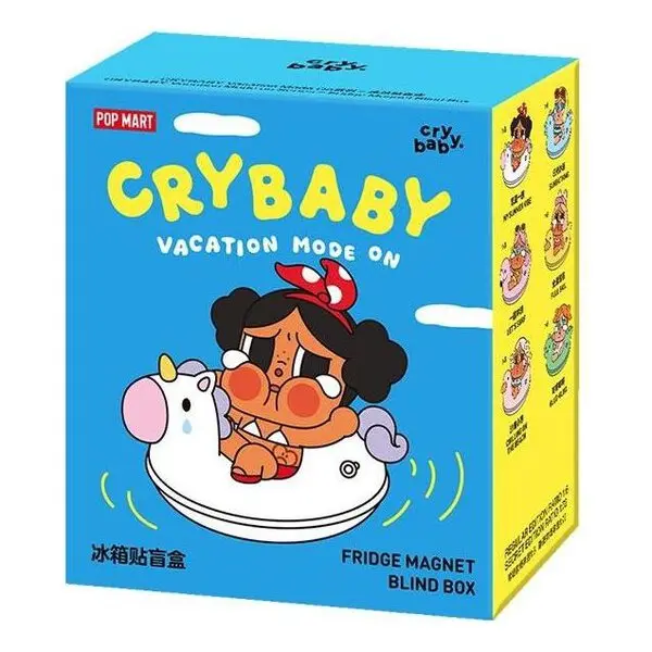 POP MART Crybaby Vacation Mode On Series Fridge Magnet Sealed Case - Multi-color