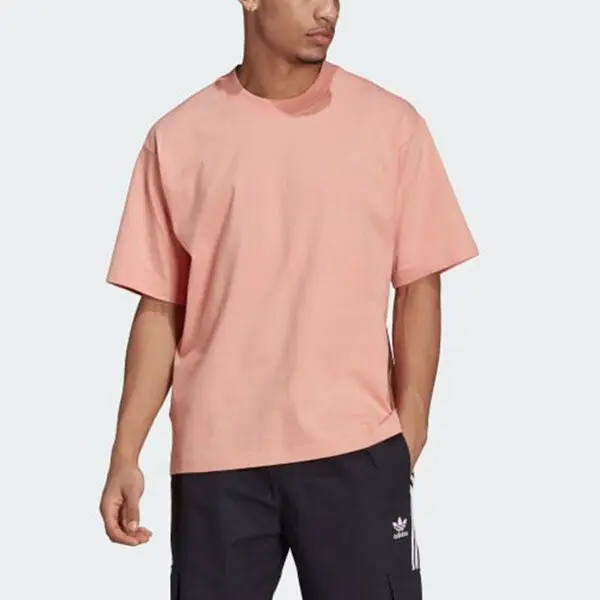 Adidas Originals Solid Color Loose Sports Short Sleeve - Pink