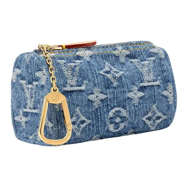 LOUIS VUITTON Monogram Denim Trouseau Speedy Pouch - Blue