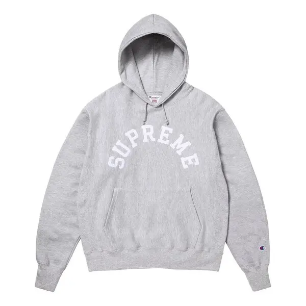 Supreme Champion Arc Logo Hooded Sweatshirt - Heather Grey