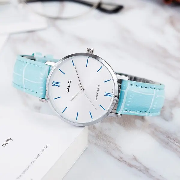 Casio Quartz Waterproof Analog Leather Watch - Light