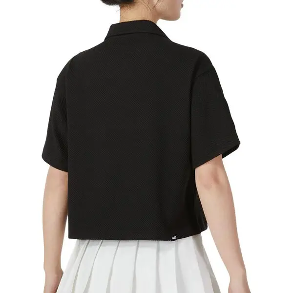 PUMA Her Polo Shirt Textured Cropped Polo