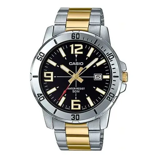 Casio Stainless Steel Link Quartz Waterproof Analog Watch - Silver