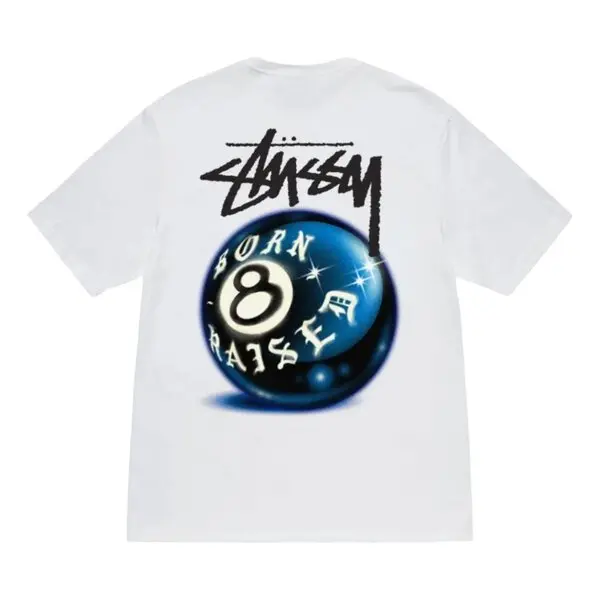 StÜssy Born X Raised 8 Ball T-shirt - White