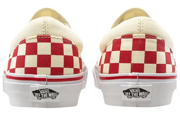 VANS Checkerboard Classic Slip-on Sneakers - Red/white