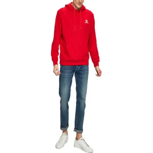 CONVERSE Star Chevron Embroidered Pullover Hoodie - Red