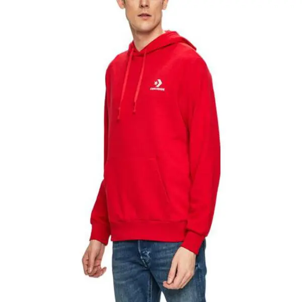 CONVERSE Star Chevron Embroidered Pullover Hoodie - Red