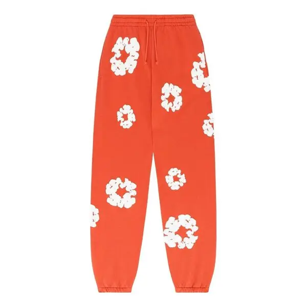 DENIM TEARS Cotton Wreath Sweatpants - Orange/white