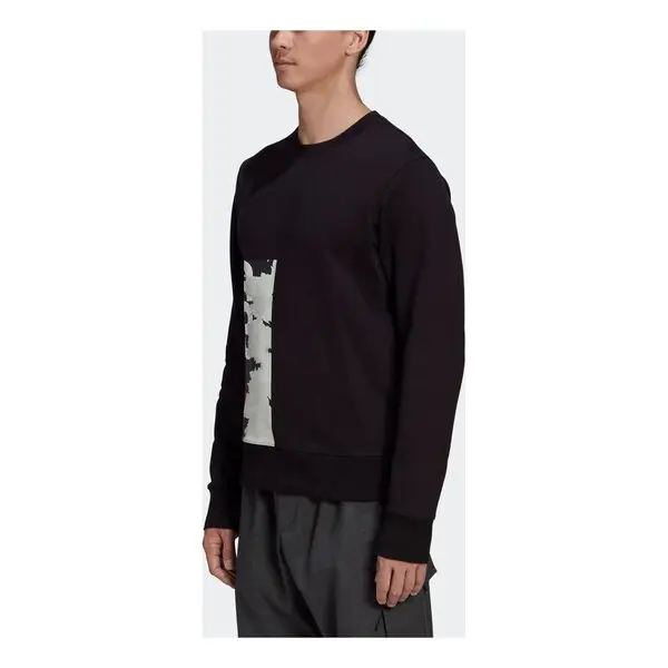 Adidas Y-3 Logo Printing Long Sleeve Pullover - Black